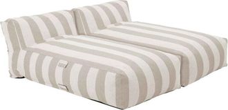 Oviala Salon de jardin modulable avec 2 m&eacute;ridiennes ray&eacute;es sable - Mixi