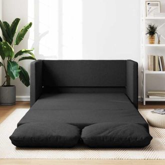 vidaXL Vidaxl - Bodensofa mit Schlaffunktion Schwarz 112x174x55 cm Stoff