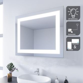 Sonni Led Badspiegel Badezimmer Lichtspiegel Badezimmerspiegel Wandspiegel energiesparender 60x50cm IP44 - Sonni