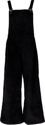 Guru Shop Oversize Latzhose, Japan Style, Boho Hose, Cordhose - Schwarz, Damen, Baumwolle