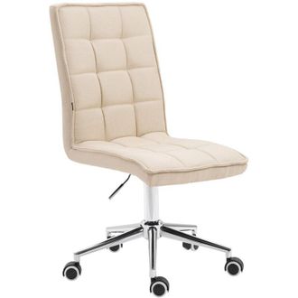 Clp Tabouret de travail dans le bureau rembourr&eacute; des tabourets de tissu avec des roues de diff&eacute;rentes couleurs Couleur : Cr&egrave;me