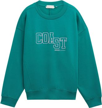 Tom Tailor Damen College Sweatshirt mit Print,35914 - Jade Green, M