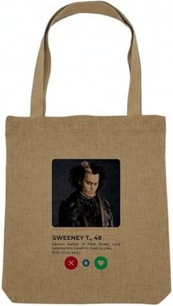 Fabulous Sac Shopping Tote Bag Aspect Lin - Sweeney Todd Barber Social Network Dating Love - Sac de Courses Toile Epaisse 360g Beige Naturel Cabas Port&eacute; Epaule