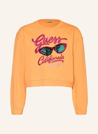 Guess Sweatshirt Mit Pailletten orange