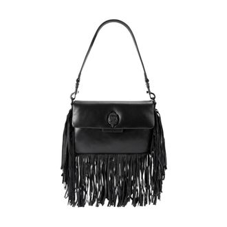 Kurt Geiger Sac bandouli&egrave;re &agrave; franges Oxford - Femme - Sacs - Noir - Taille: ONE Size