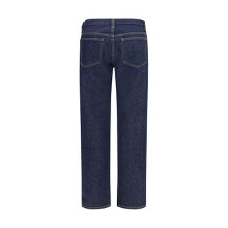 Khaite Womens Blue Cotton Straight-Leg Jeans Clothing