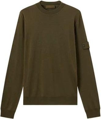 Stone Island Homme, Pulls, Vert, Taille: XL Pull en Laine Pure RWS Ghost