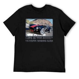 Generic T-shirt Life is Too Short to Drive Boring Cars - T-shirt graphique vintage Hotrod Muscle Car pour homme, Style noir, L