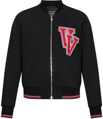 Versace Bomberjacke mit Patches und Rippb&uuml;ndchen - - Jackets - Herren - Schwarzk - L