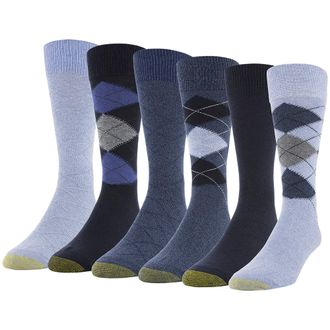 Gold Toe Herren Campbell 6 Paar Crew-Socken, Chambrey/Midnight, 12-16 (6er Pack)