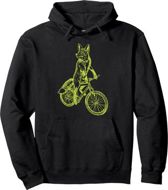 Seembo Fox Fahrrad-Fahrrad, Tierfahrer, Biker, Biking Bike Pullover Hoodie