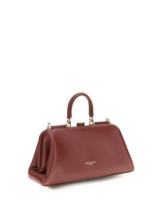 Dolce & Gabbana Lambskin Leather Top Handle Bag - Red