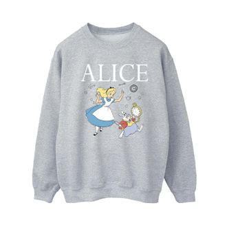 Disney Alice In Wonderland Follow The Rabbit Sweatshirt f&uuml;r Damen (Grau)