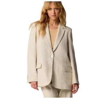 Kocca Elegante Mittellange Gerade Jacke - - Jackets - Damen - Beige - XL