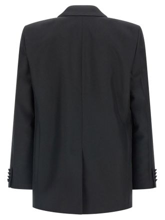 Gucci Double-Breasted Technical Panama Blazer - black