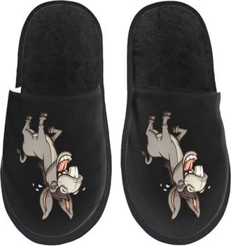 Generic L&eacute;g&egrave;re Pantoufles Femmes &acirc;ne de dessin anim&eacute; Chausson Maison Chaud Chaussons en Peluche pour Femme Hiver Adulte L