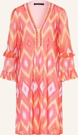 Ana Alcazar Mesh-Kleid Mit R&uuml;schen Und Schmucksteinen pink