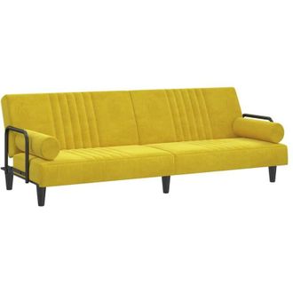 vidaXL Schlafsofa mit Armlehnen Gelb Samt vidaXL