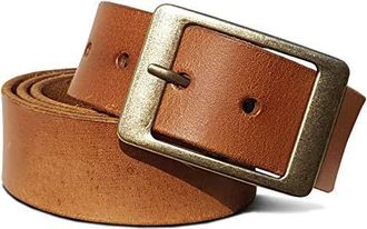 Royalz Ceinture en cuir vintage pour femme pour jeans pantalon de costume ceintur 4 mm dépaisseur plein 38 mm ceintures, Couleur:Marron, taille:Tour de taill