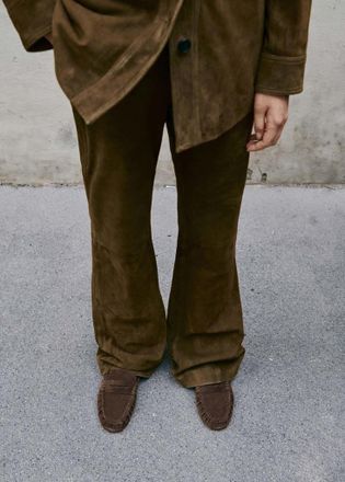 Mango Rauleder-Mokassins mit Maskendetail schokolade - Damen - 35 - MANGO