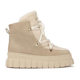 Kazar Beige Wildlederschneestiefel mit synthetischem Pelz - - Shoes - Damen - Beige - 37 EU