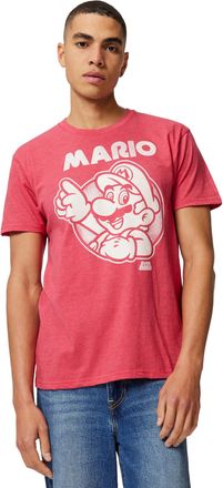 Nintendo Herren So Mario T-Shirt, Rot meliert, X-Groß