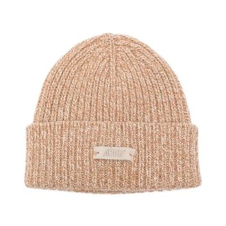 Autry Homme, Accessoires, Brun, Taille: ONE Size Ribbed Wool Blend Beanie