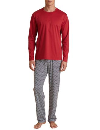 CALIDA Relax Streamline Pyjama, lang Herren, aus 100% Baumwolle