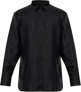 Tom Ford Homme, Chemises, Noir, Taille: L Drapy Twill Fluid Fit Shirt