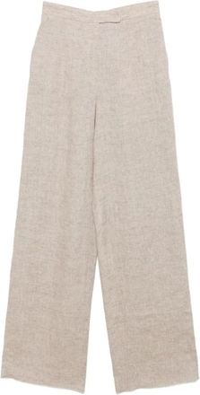 Emporio Armani Femme, Pantalons, Beige, Taille: 44 FR Wide Pantalons