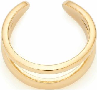 Leonardo Ohrklemme Ciao Simba 1 St&uuml;ck - Ear-Cuff aus goldfarbenem Edelstahl - offener Doppel-Ring mit zusammenlaufenden Schienen - Schmuck Geschenk f&uuml;r Frauen 
