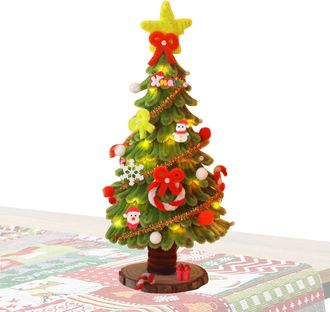 Generic Weihnachtsschmuck Bastelarbeit,Beleuchteter Weihnachtsbaum Heimdekoration - Leuchtende Feiertag Kunst Und Bastelset - F&uuml;r Familie Kinder Wohnzimmer Sc