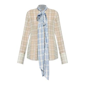 Acne Studios Femme, Blouses et Chemises, Multicolore, Taille: 40 FR Blouse en soie avec foulard
