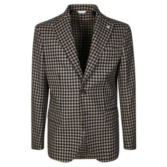 Manuel Ritz Homme, Vestes, Multicolore, Taille: L Veste Pied de Poule