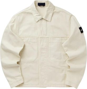 Stone Island Homme, Vestes, Beige, Taille: XL Stone Island Manteaux Ivory