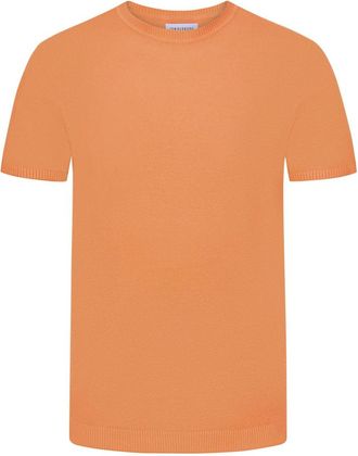 Tom Rusborg Leichtes Strick-T-Shirt mit frontseitiger Reiskornstruktur in