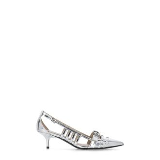 Pinko Silberne Slingback-Pumps aus Leder mit Pfeilspitze - - Shoes - Damen - Grau - 39 EU