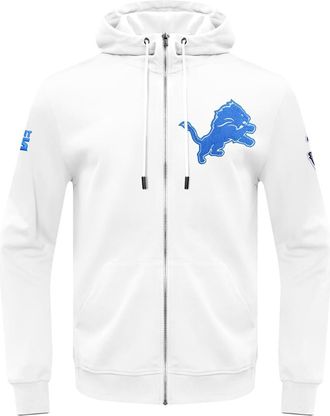 Pro Standard Mens NFL Detroit Lions Classic Chenille Kapuzensweatshirt mit durchgehendem Rei&szlig;verschluss Wei&szlig; XL