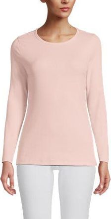 Lands End Langarmshirt aus mikrofeinem Baumwollripp, Damen, Gr&ouml;&szlig;e:36-38 regular, Pink, Baumwolle/Elasthan, by Lands End