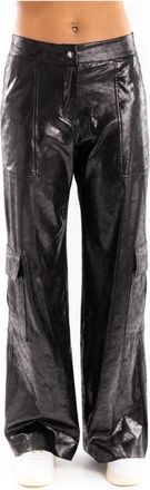 Akep Femme, Pantalons, Noir, Taille: 36 FR Wide Pantalons