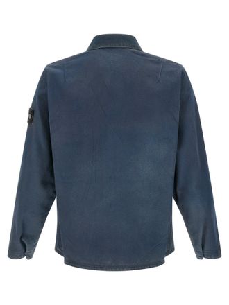 Stone Island Washed Cotton Overshirt - Blue