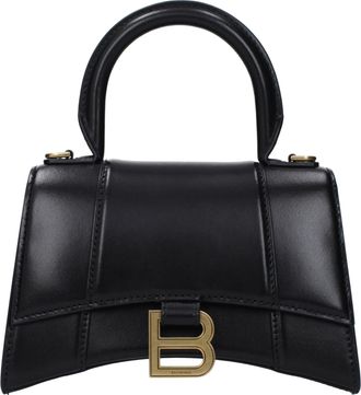 Balenciaga Femmes Sac &agrave; Main Hourglass en Cuir Noir