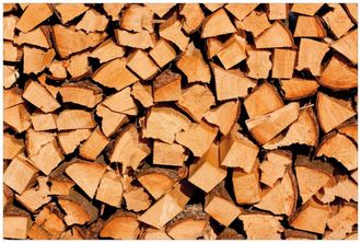 Wallario selbstklebendes Poster - Holzstapel gehackt - Holzscheite f&uuml;r den Kamin, Aufkleber in Premiumqualit&auml;t, Klebefolie Gr&ouml;&szlig;e: 61 x 91,5 cm (Maxiposter)