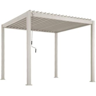 Sweeek Pergola bioclimatique aluminium beige Triomphe 3x3 m lames orientables
