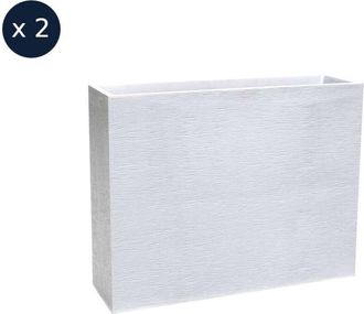 Eda 2 Jardini&egrave;res rectangulaire Graphit - 99,5 x 29,5 x 78,5 cm - 63 l - Blanc c&eacute;rus&eacute;