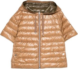 Herno Femme, Vestes, Beige, Taille: 38 FR Fermeture &Eacute;clair &agrave; Manches Courtes et Col &agrave; Capuche