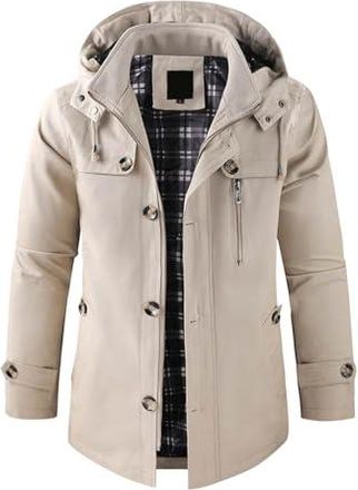 Generic Veste à capuche chaude à manches longues et fermeture éclair pour homme - Parka classique avec poches - Coupe ample et confortable - Pour lextérieur, 