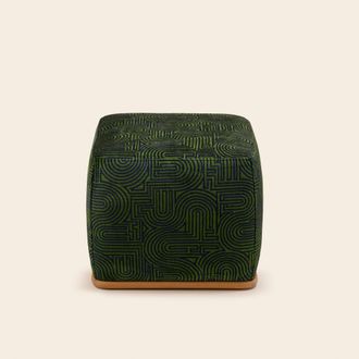 Madura Pouf Arnel Klark bleu nuit et vert olive - VERT