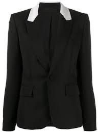 Haider Ackermann Black Wool White Trimmed Dinner Jacket Size M