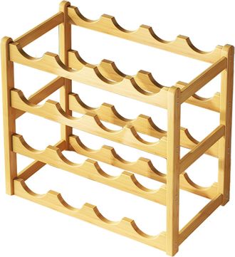 Generic Weinregal | Weinthekenst&auml;nder aus Holz | Weinregal 4 Ebenen stapelbar | f&uuml;r Barflaschen | Stabiler Flaschenhalter aus Holz f&uuml;r 20 Flaschen f&uuml;r